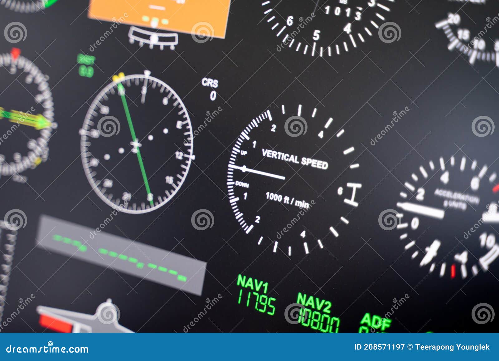Monitor of the Fighter Aircraft in the Pilot Training Stock Image ...