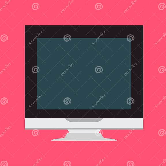 Monitor Front View Screen Computer Equipment Vector Icon. Electronic ...