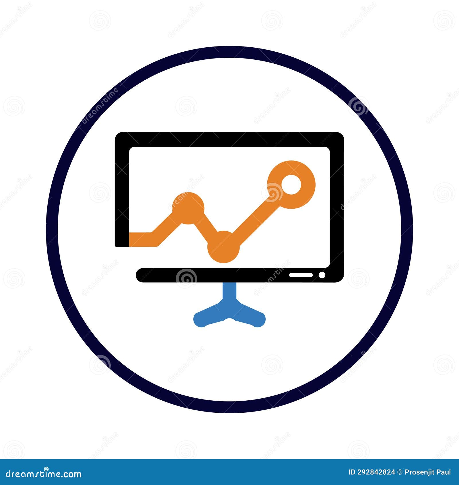 Monitor, Graph, Chart, Business Statistics Icon Stock Vector ...