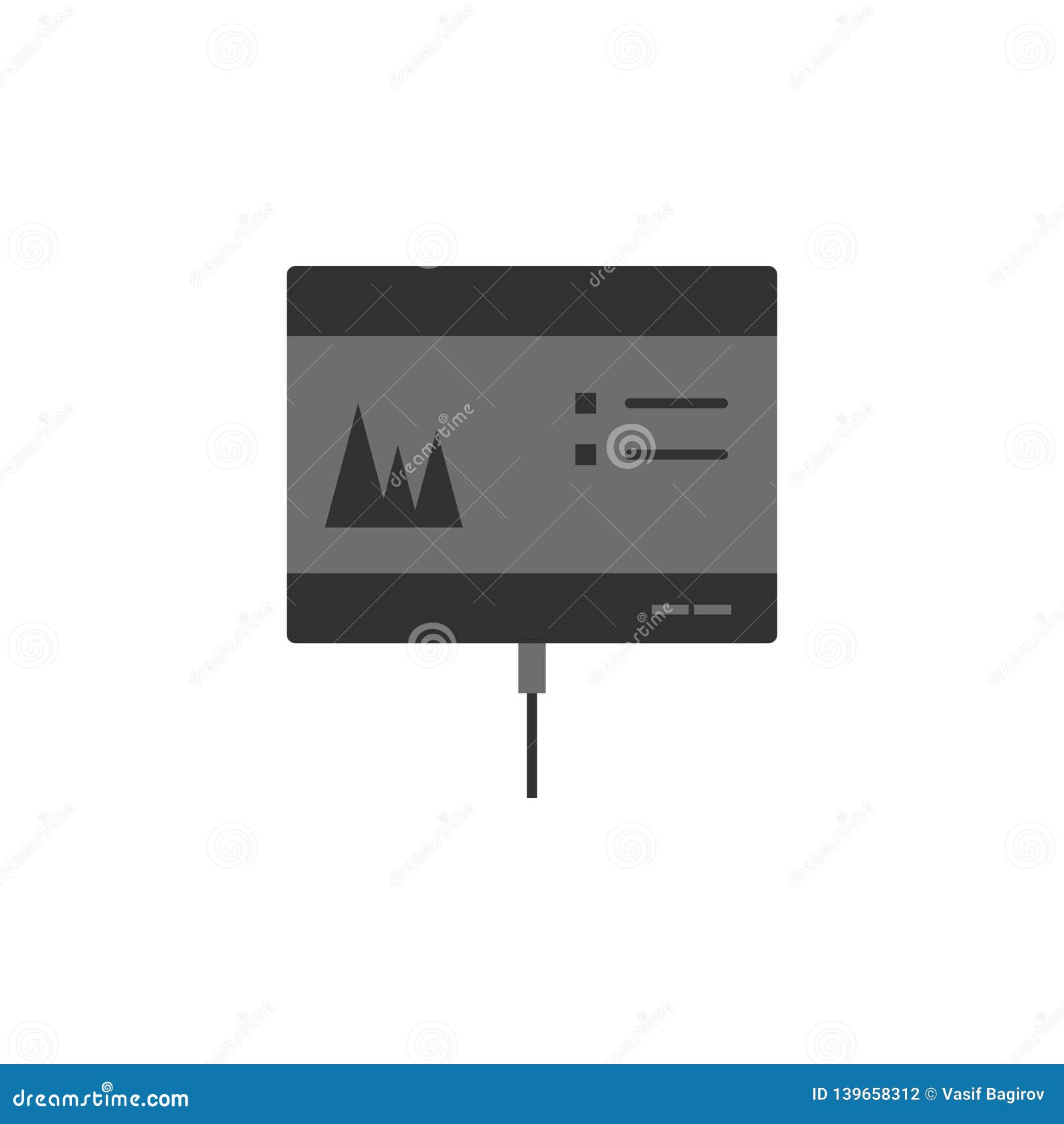 Monitor, Graphic. Element of Web Development. Vector Icon Stock Vector ...