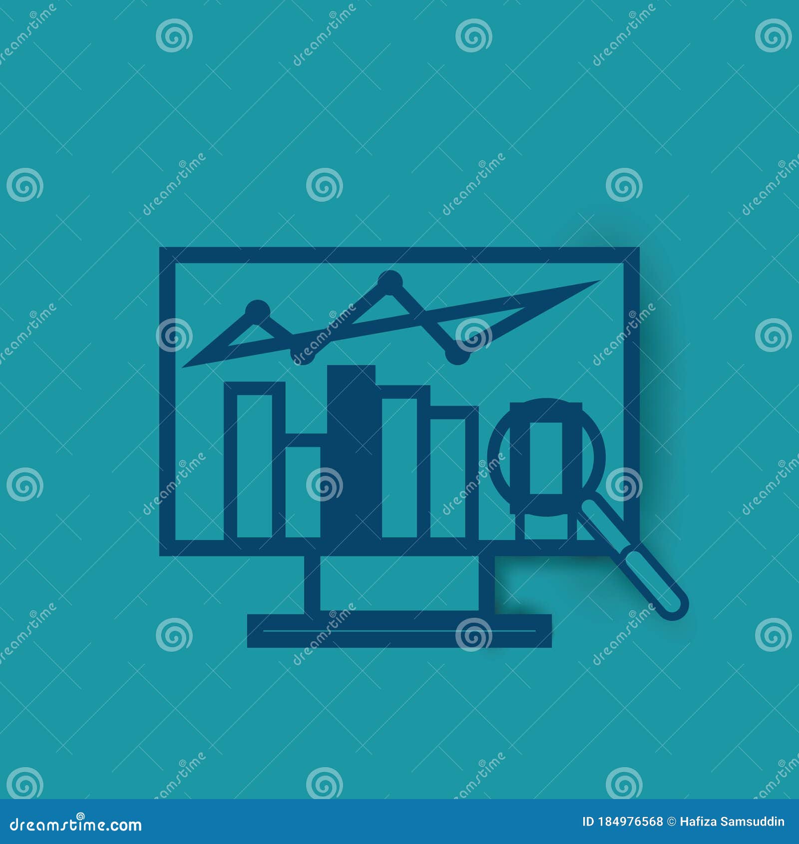 Monitor with Graphs. Vector Illustration Decorative Design Stock ...