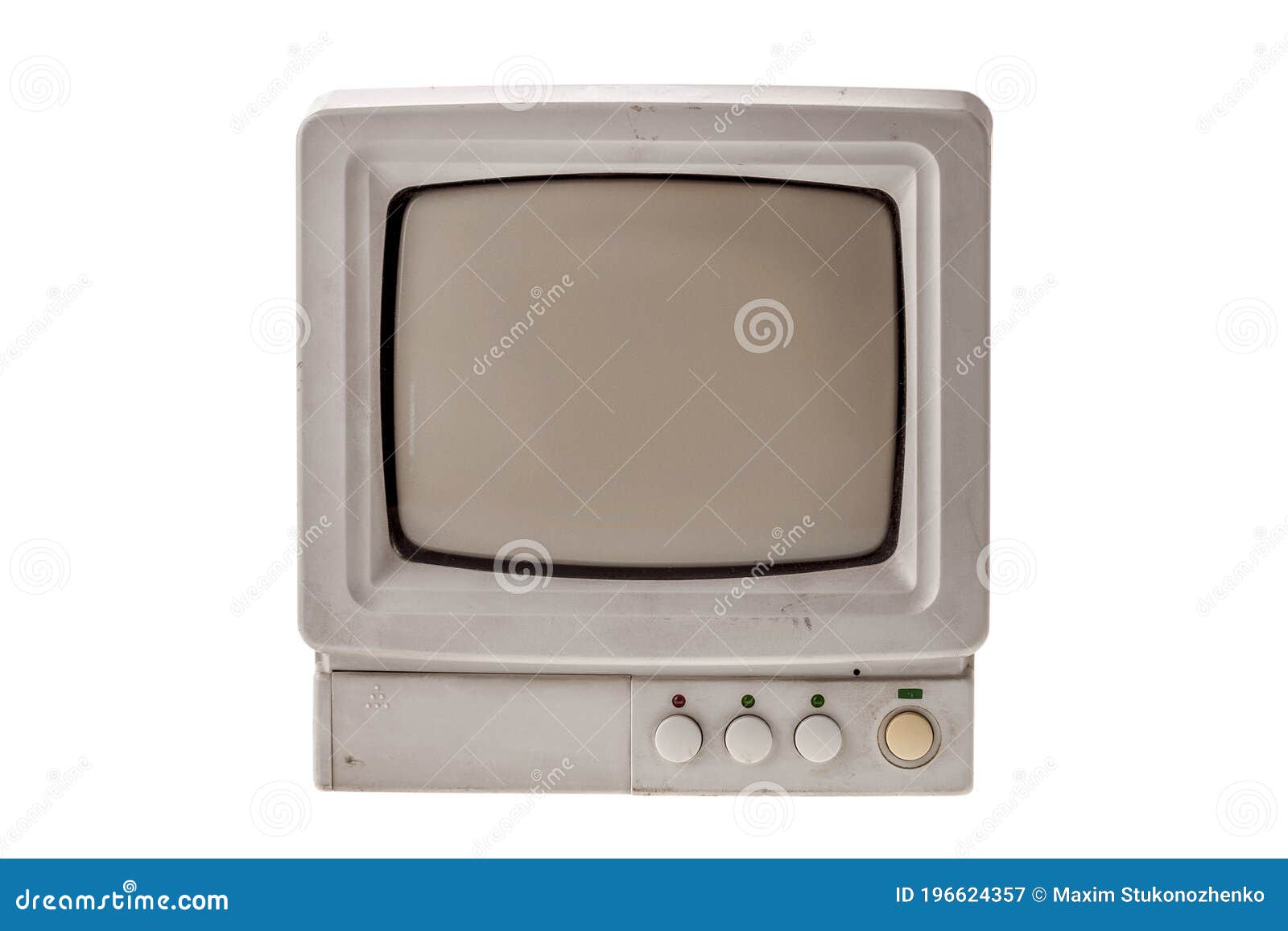 Monitor Gris Antiguo Aislado En Blanco Imagen de archivo - Imagen de ...