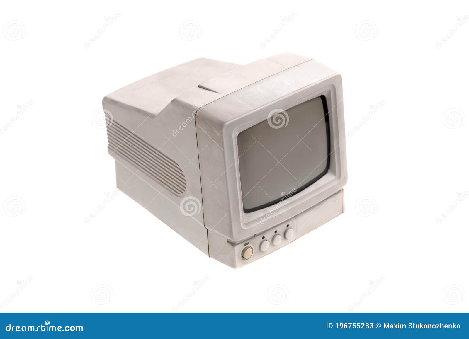Monitor Gris Antiguo Aislado En Blanco Imagen de archivo - Imagen de ...