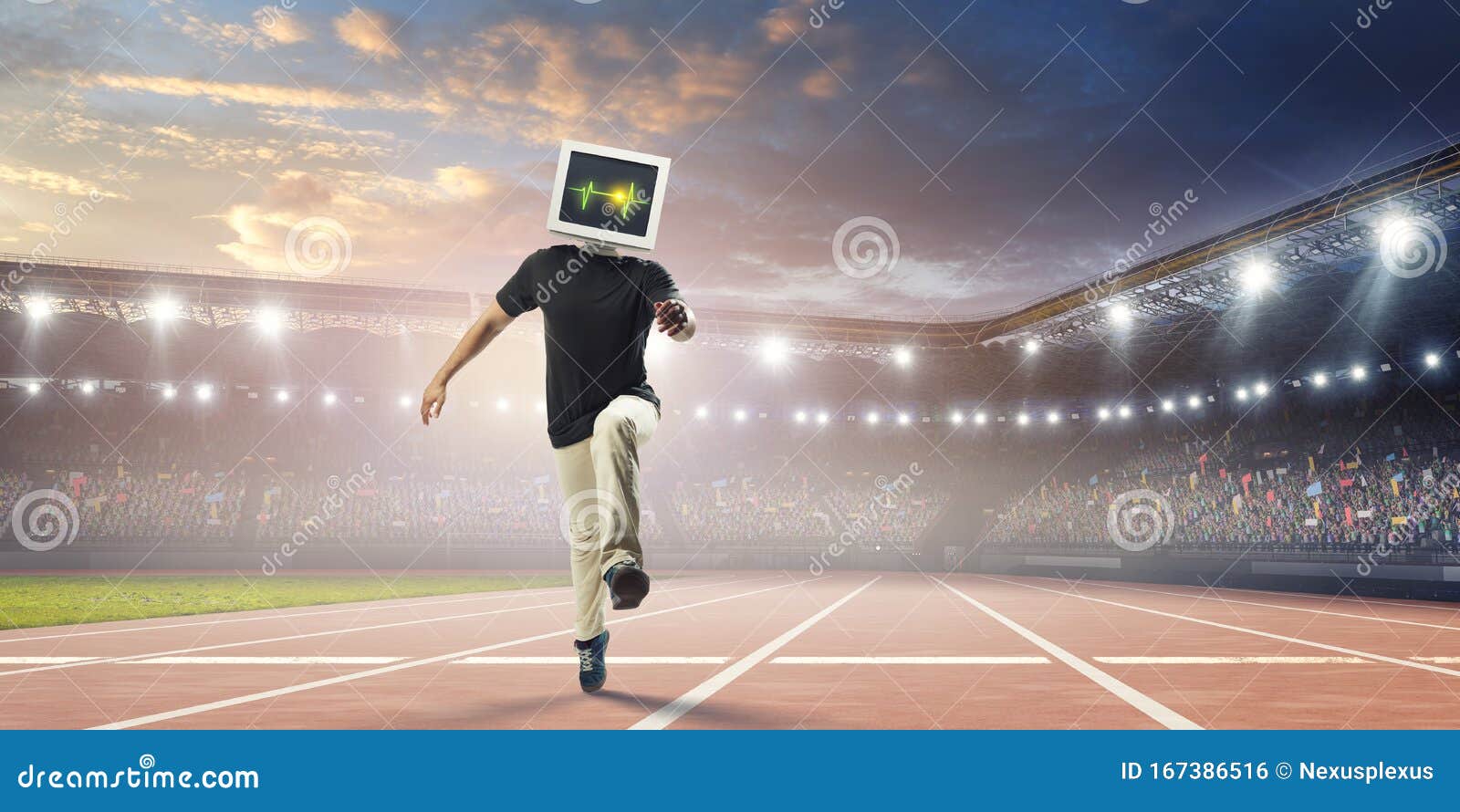 Monitor Headed Man. Mixed Media Stock Photo - Image of electronic ...