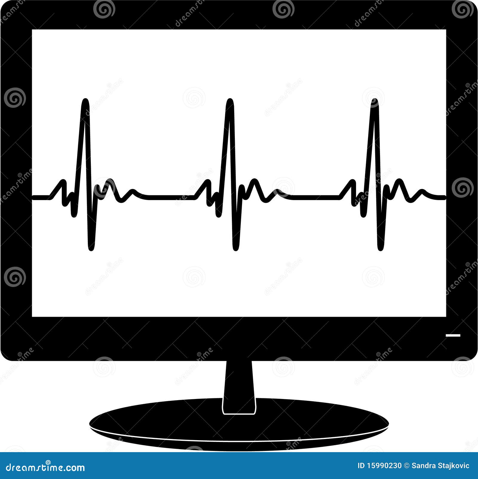 Monitor with Heartbeat on Screen Stock Vector - Illustration of monitor ...