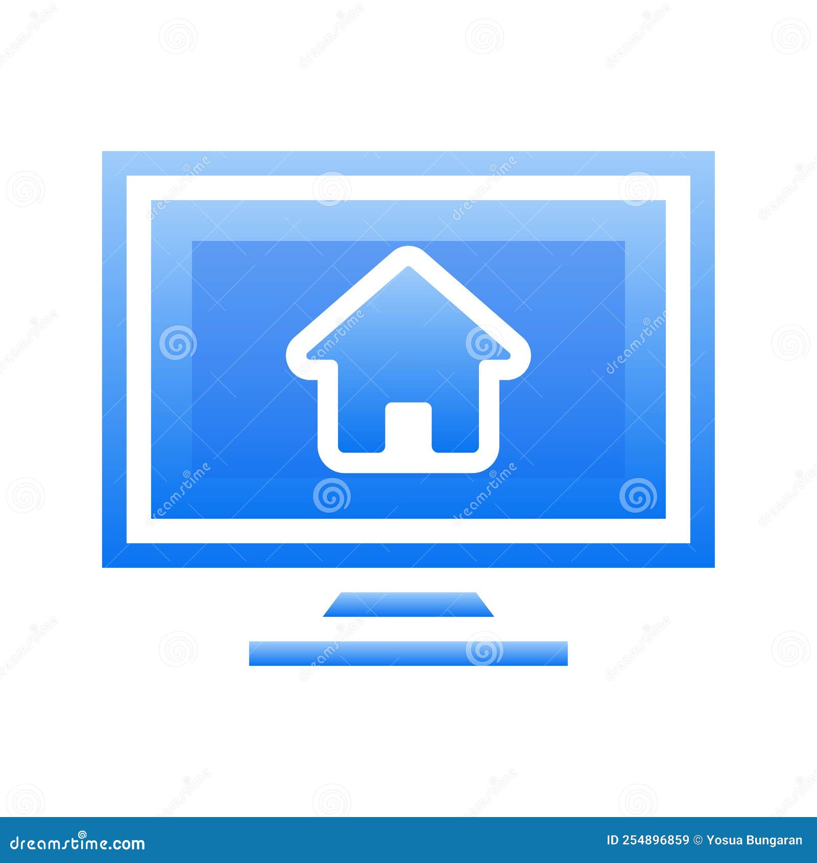 Monitor Home Logo Gradient Design Template Icon Element Stock ...