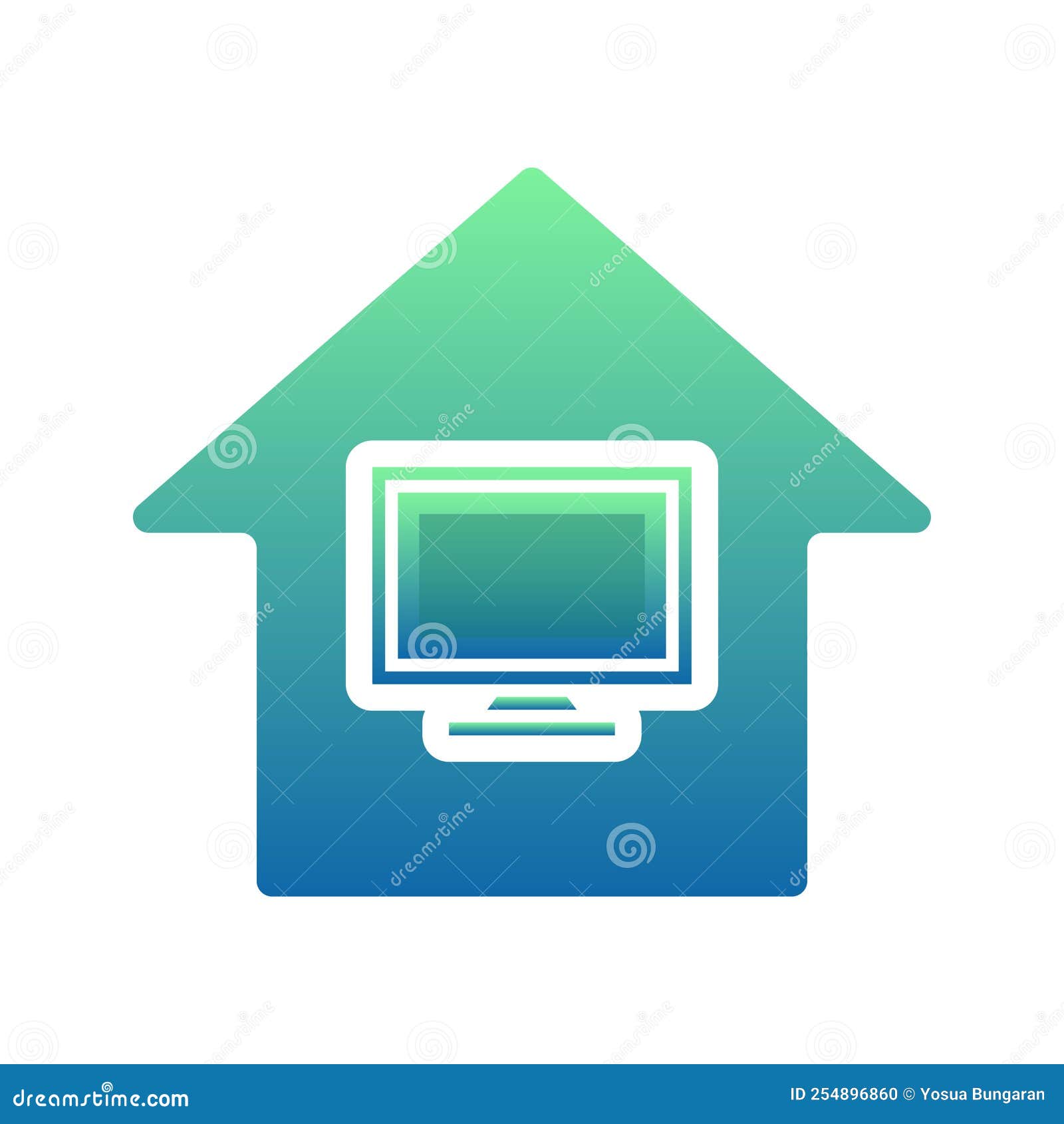 Monitor Home Logo Gradient Design Template Icon Element Stock ...