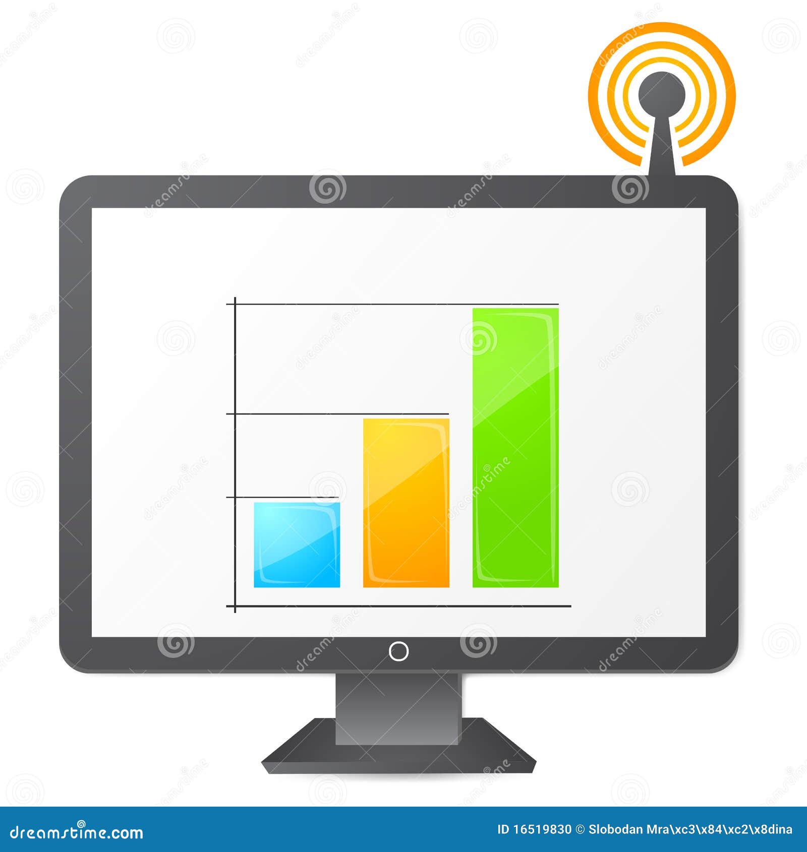 Monitor icon stock illustration. Illustration of statistic - 16519830