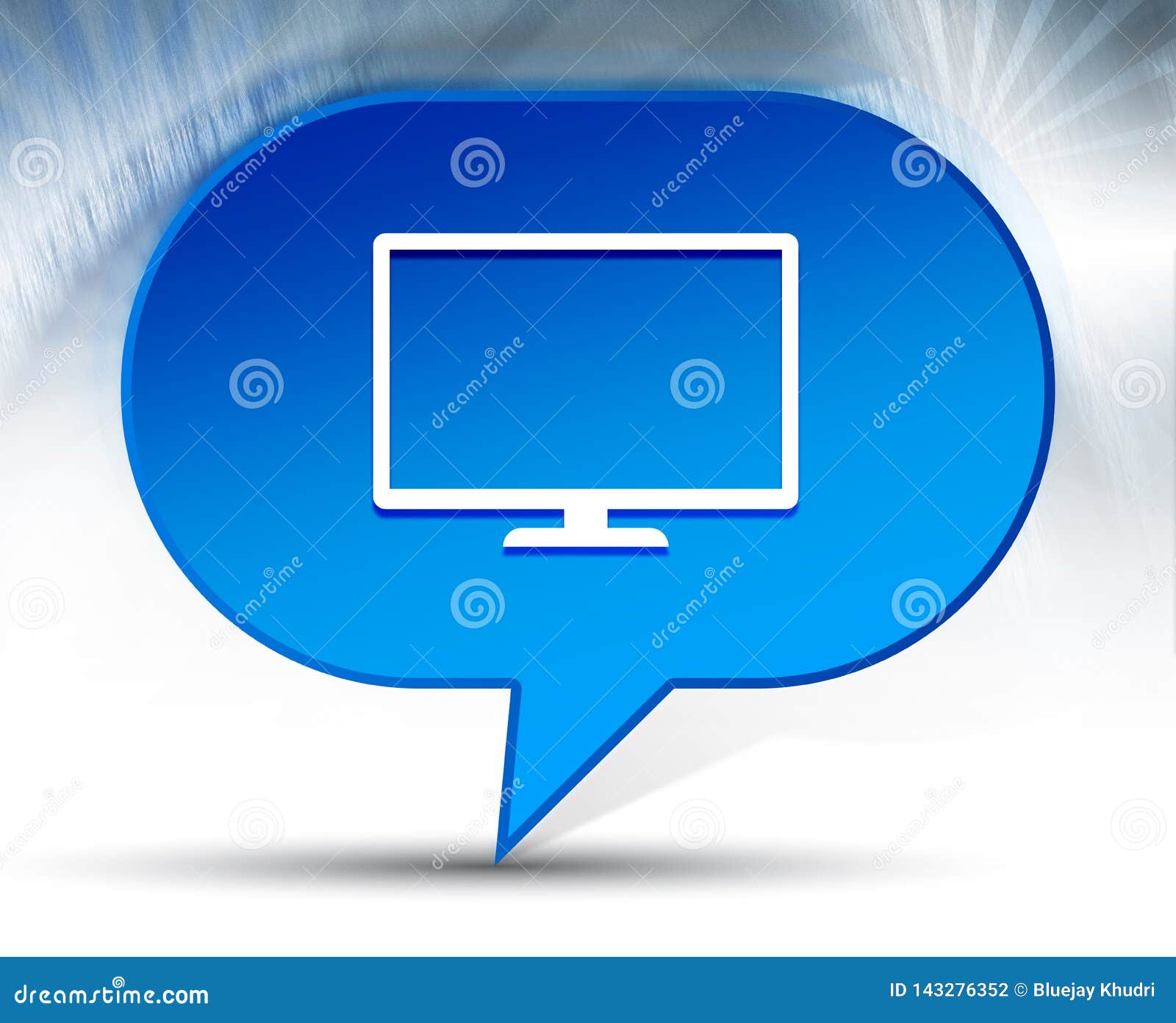 Monitor Icon Blue Bubble Background Stock Illustration - Illustration ...