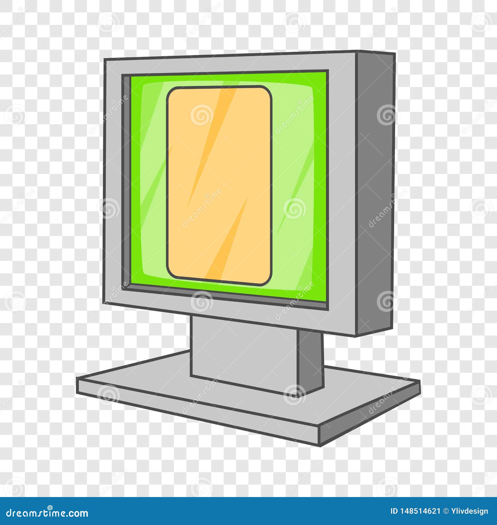 Monitor Icon, Cartoon Style Stock Vector - Illustration of device ...