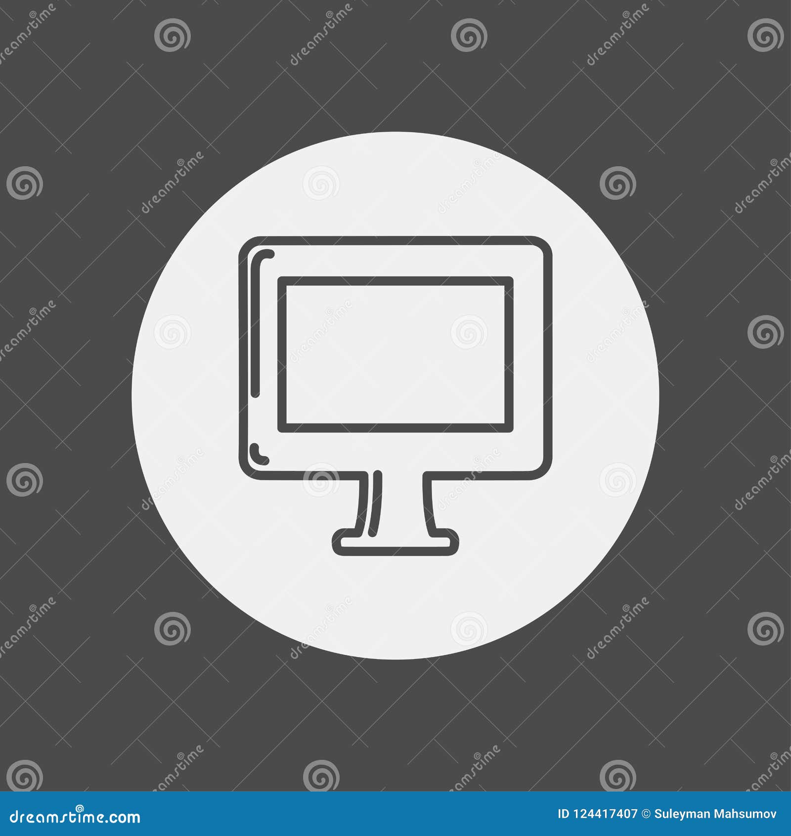 Monitor Vector Icon Sign Symbol Stock Vector - Illustration of ...