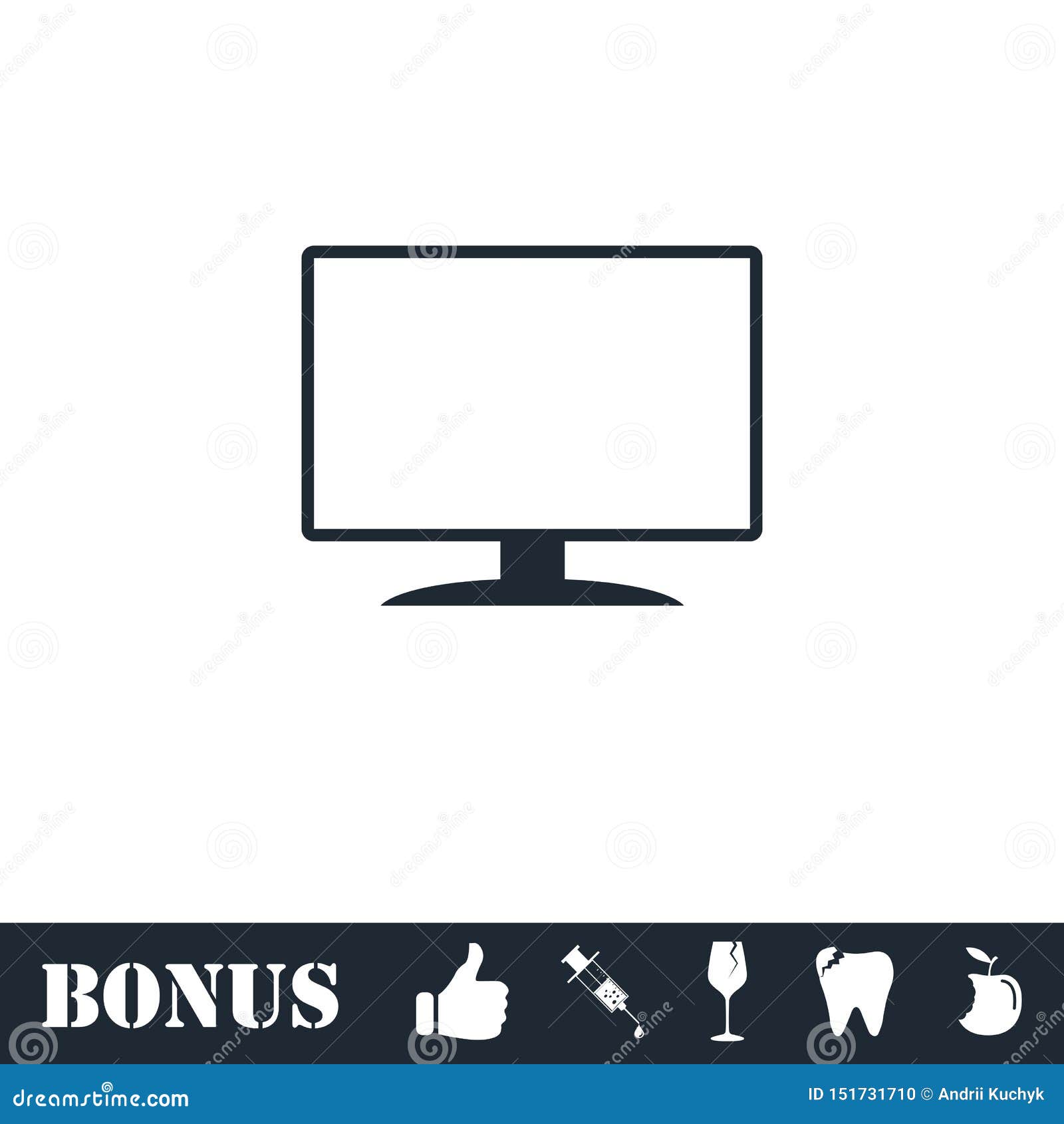 Monitor icon flat stock vector. Illustration of flat - 151731710