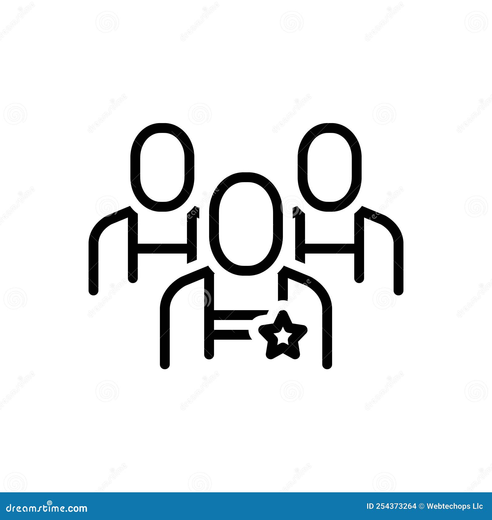 Black Line Icon for Monitor, Student and Leader Stock Illustration ...