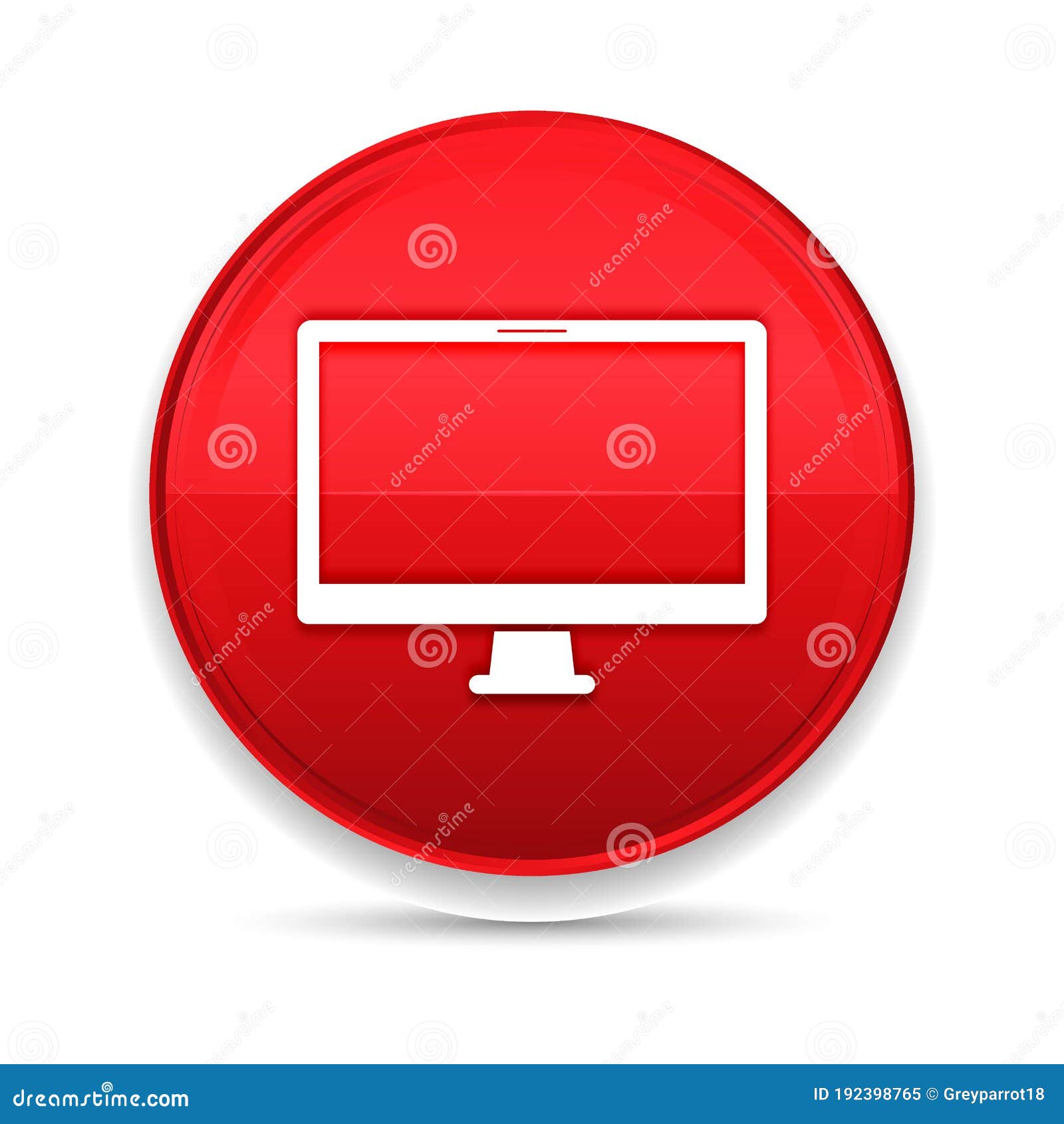 Monitor Icon Shiny Luxury Design Red Button Vector Stock Vector ...