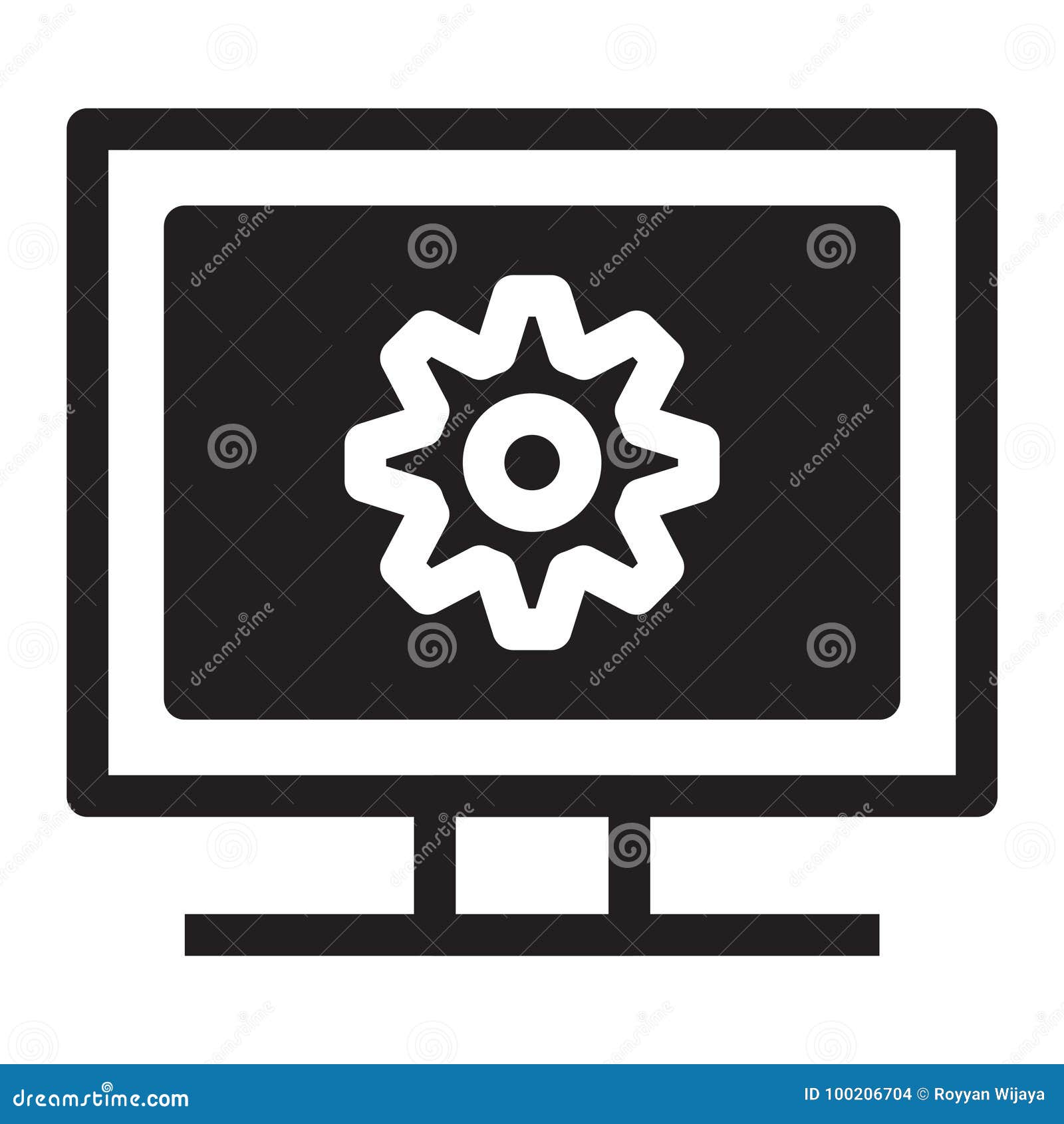 Monitor settings stock vector. Illustration of desktop - 100206704