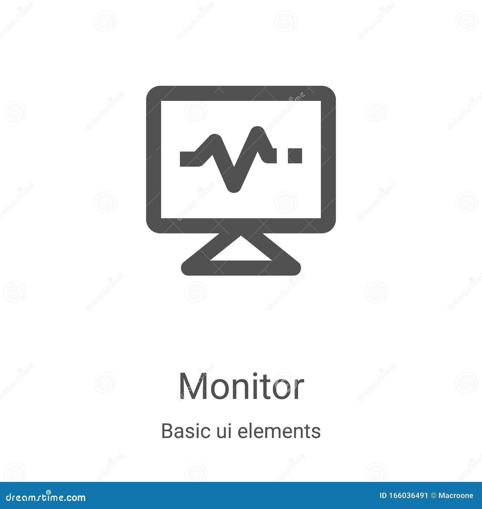 Monitor Icon Vector from Basic Ui Elements Collection. Thin Line ...
