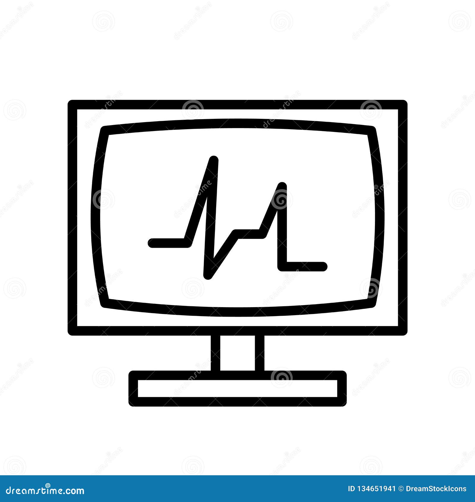 Monitor Icon Vector Isolated on White Background, Monitor Sign , Line ...