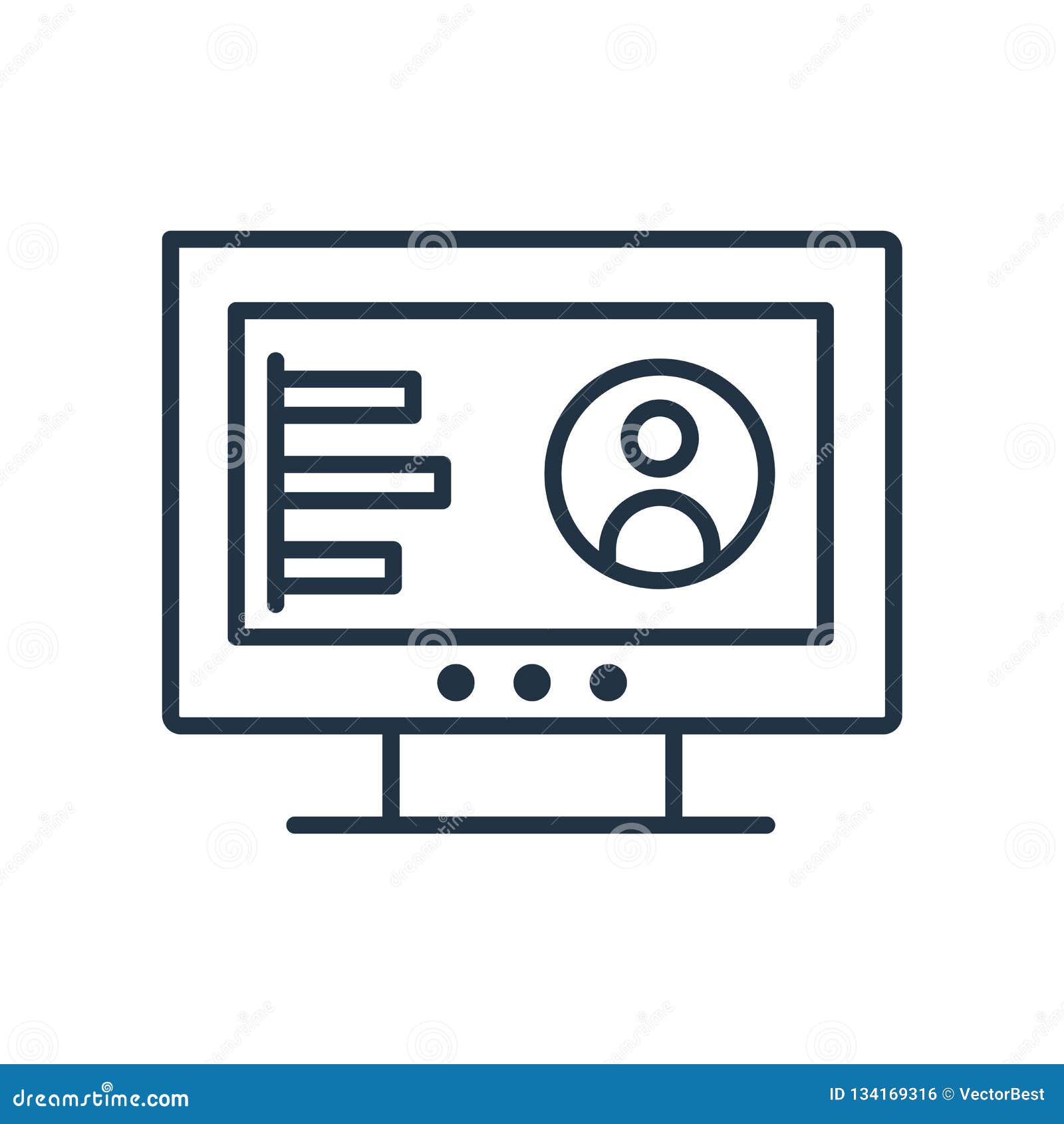 Monitor Icon Vector Isolated on White Background, Monitor Sign Stock ...