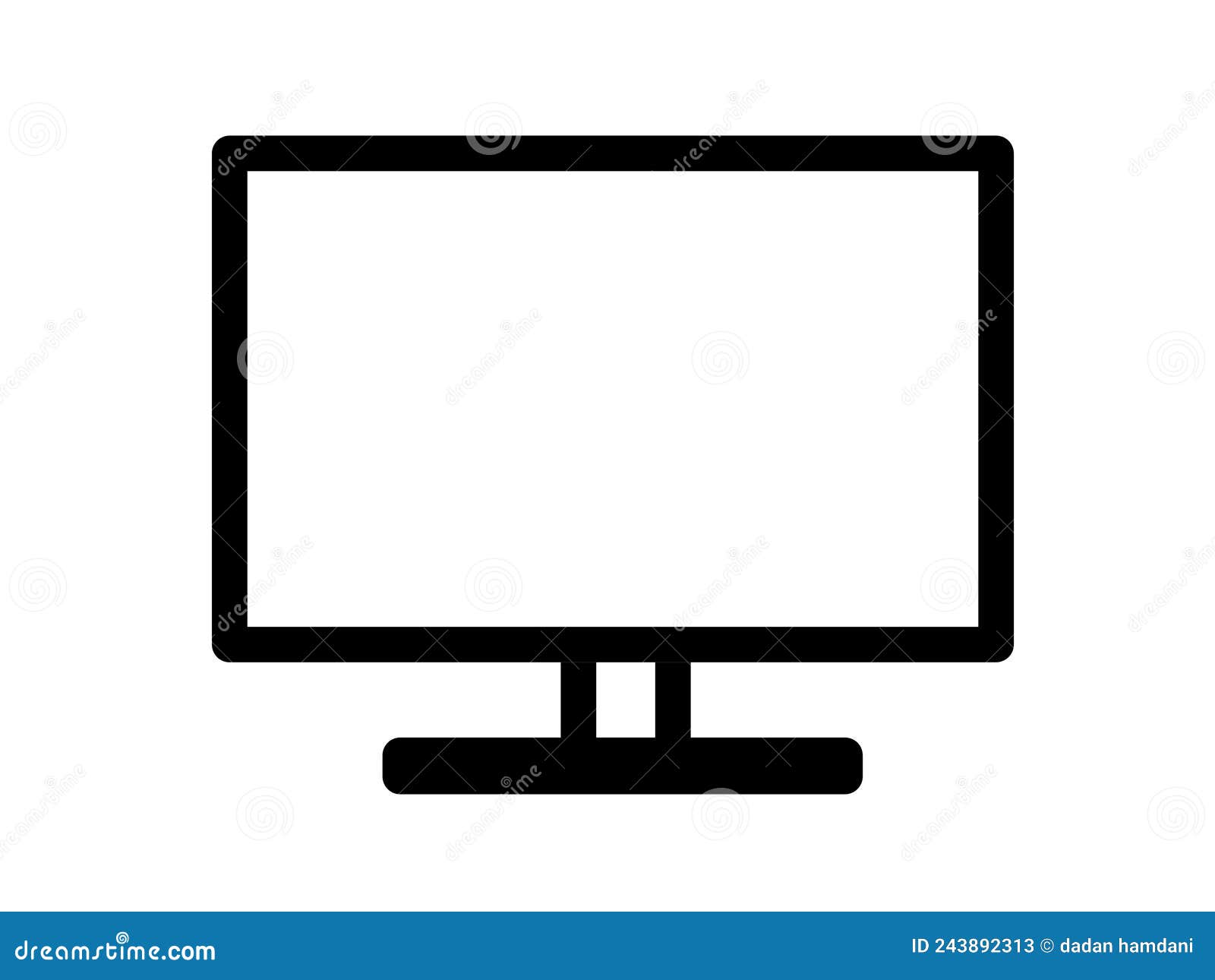 Monitor Icon Vector with White Screen Stock Vector - Illustration of ...