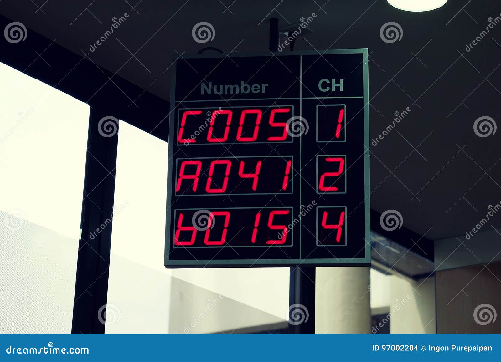 Monitor with Instructions and Numbers of a Queue Digital Information ...
