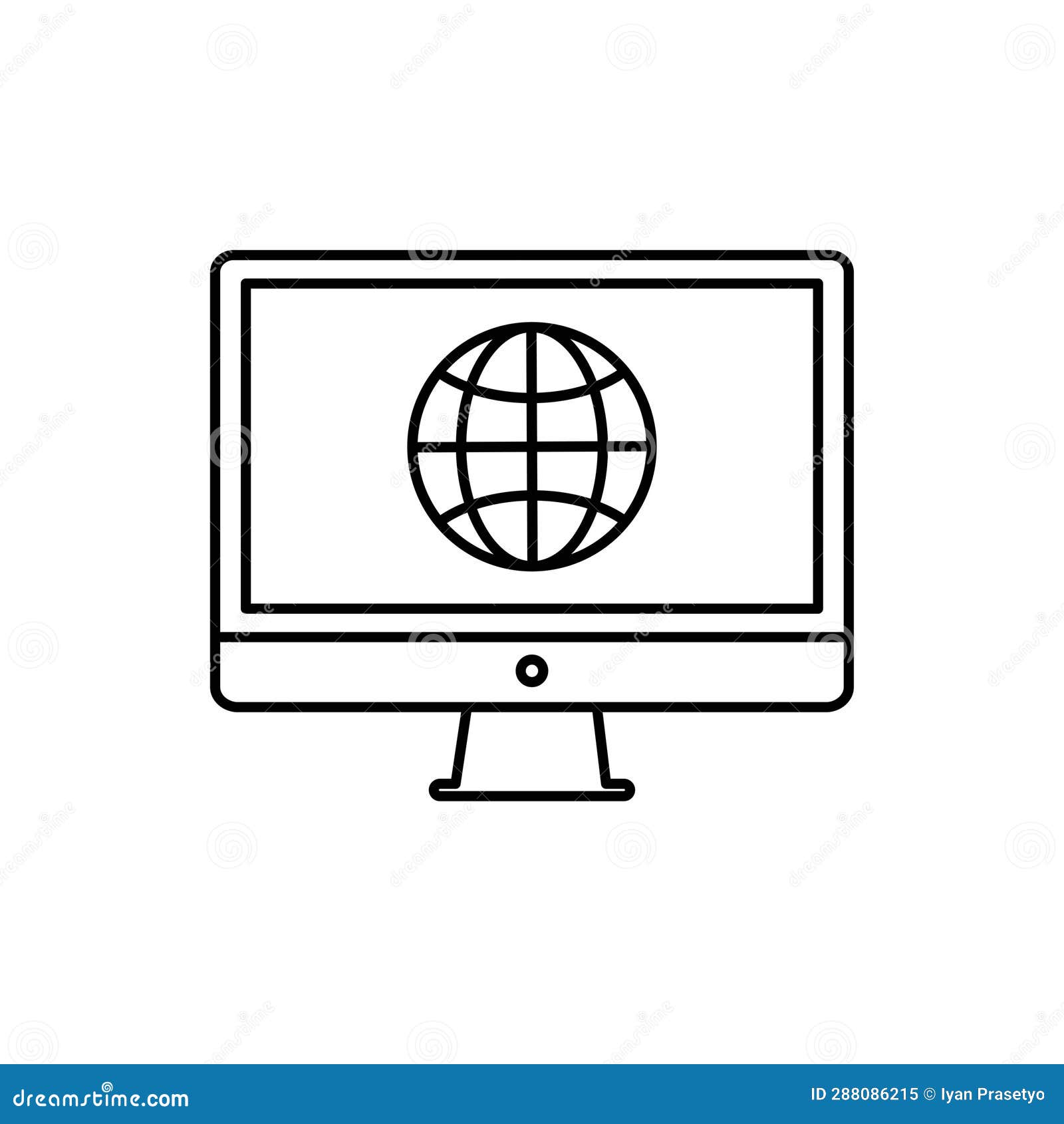 Monitor - Internet Icon Vector Stock Vector - Illustration of monitor ...