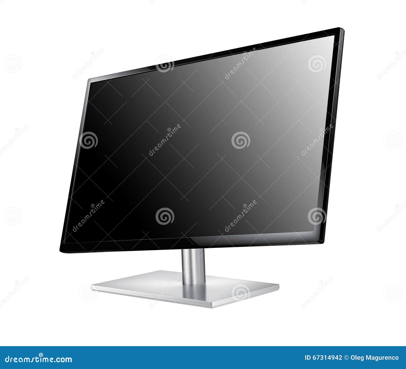 Monitor isolated on white stock illustration. Illustration of desktop ...