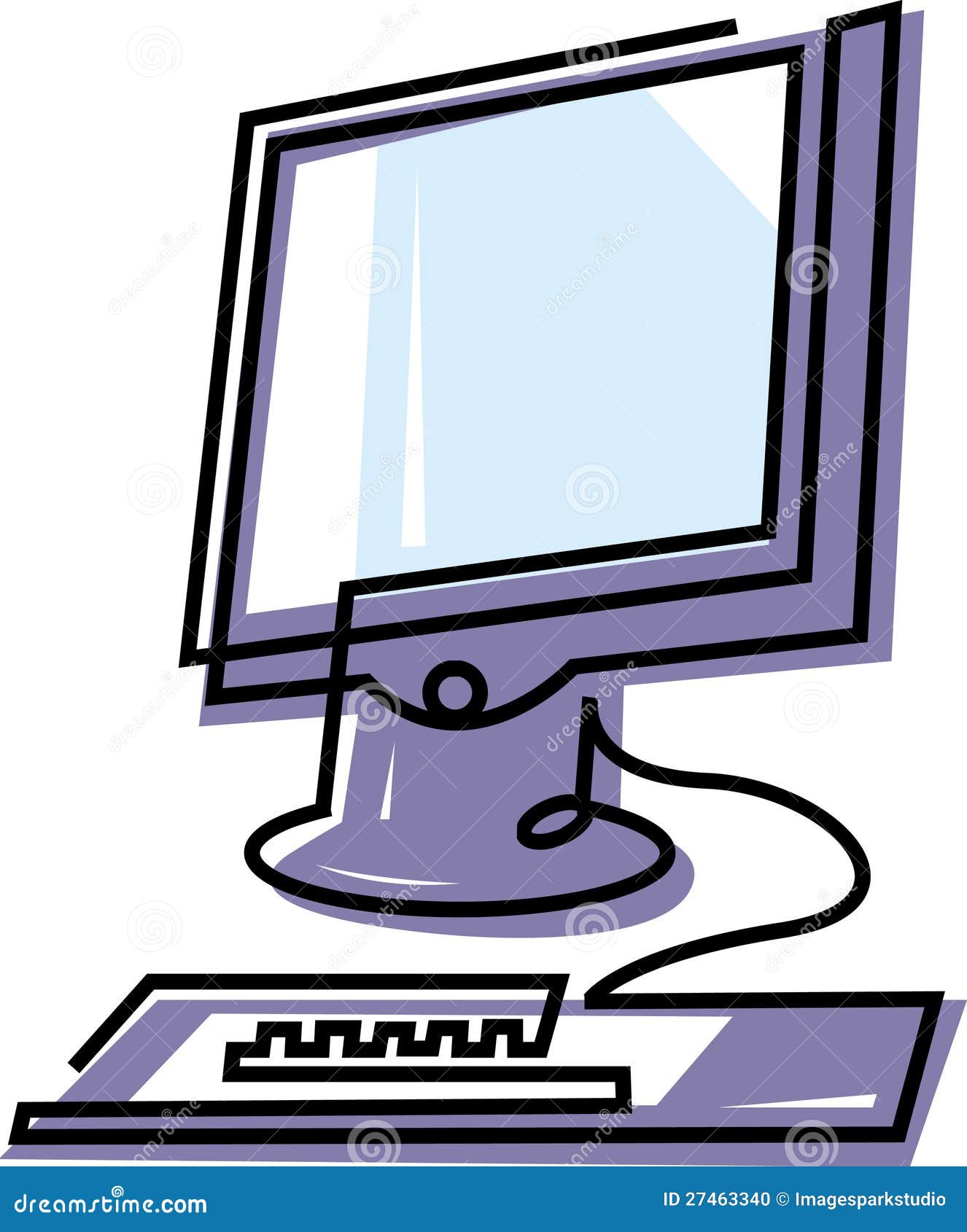 Monitor and keyboard stock illustration. Illustration of equipment ...