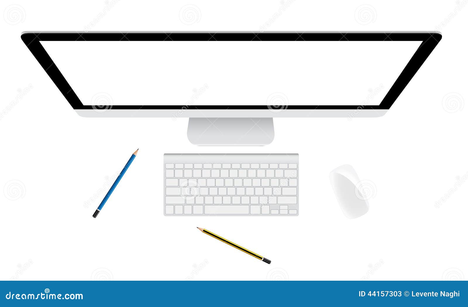 Monitor and keyboard stock illustration. Illustration of office - 44157303