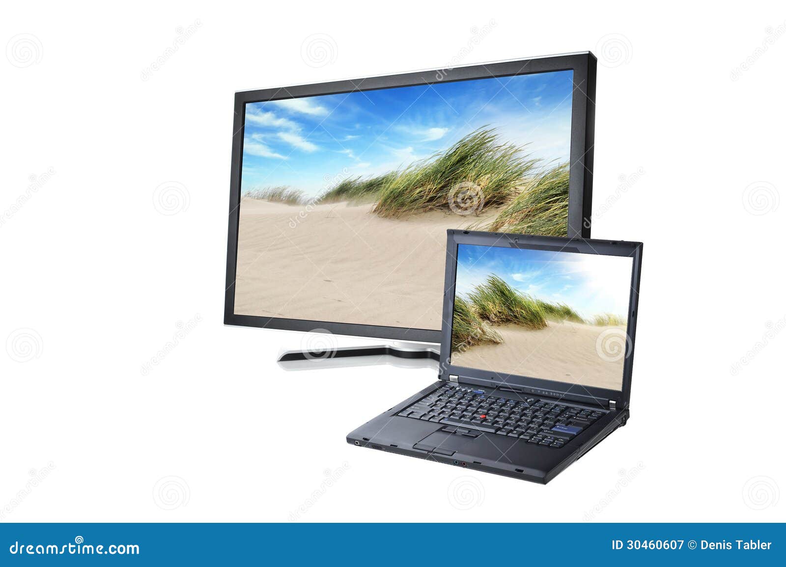 Monitor and laptop stock image. Image of screen, isolated - 30460607