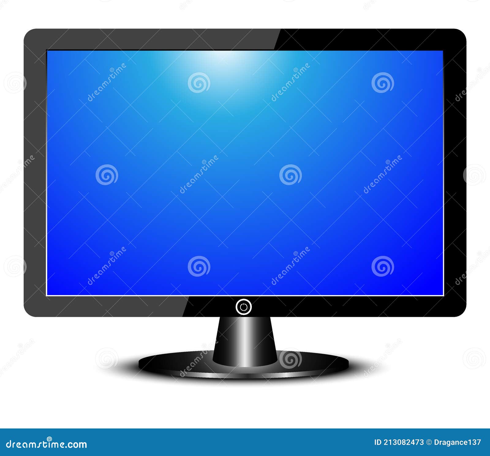 Monitor Lcd Con Pantalla Azul Ilustración del Vector - Ilustración de ...