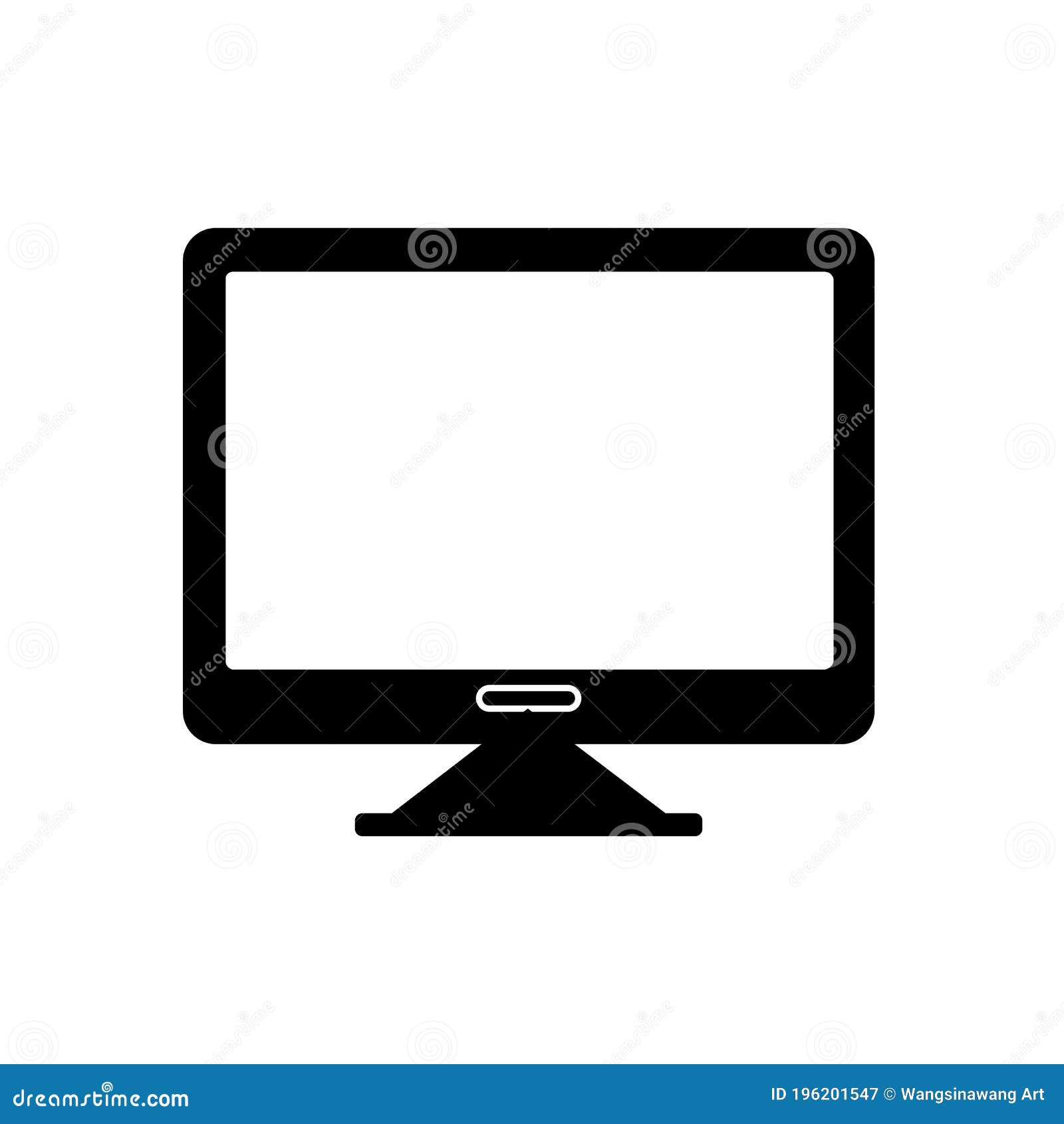 Monitor, Lcd Symbol Flat Black Line Icon, Vector Illustration Stock ...