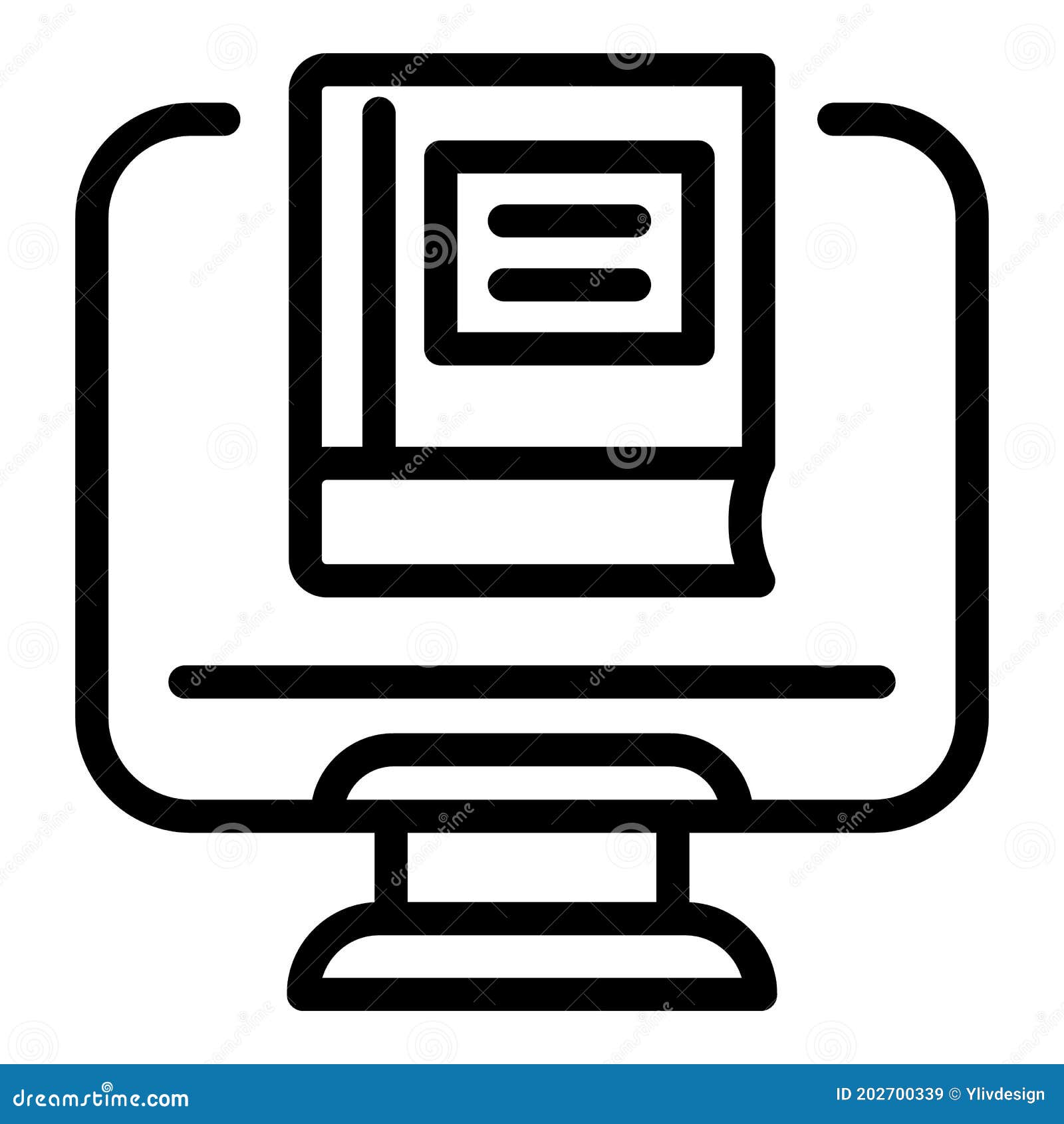 Monitor Learning Icon, Outline Style Stock Vector - Illustration of ...