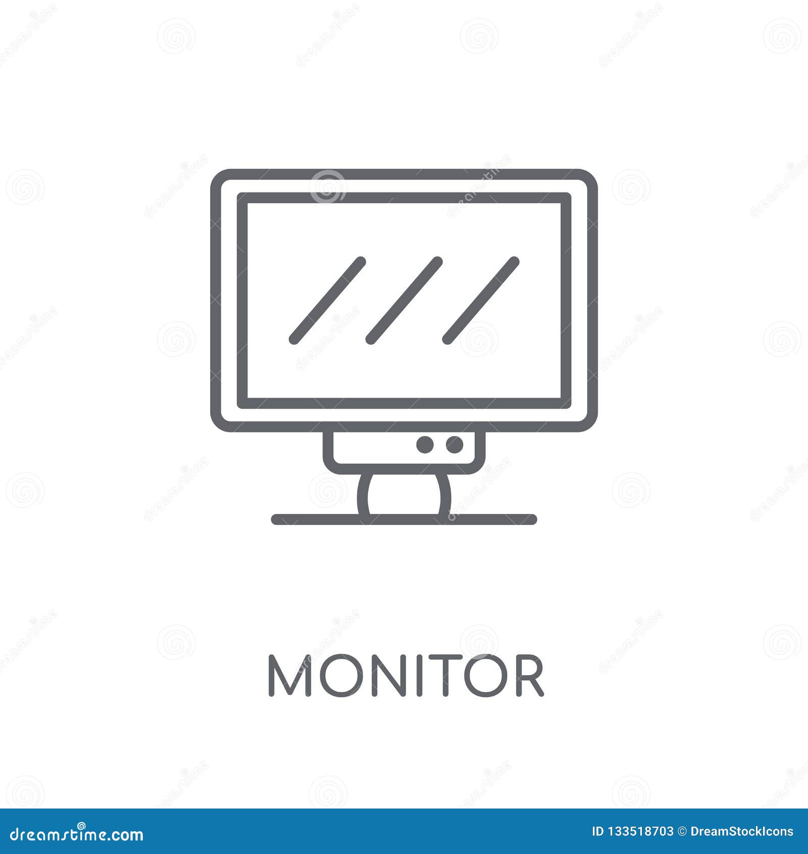 Monitor Linear Icon. Modern Outline Monitor Logo Concept on Whit Stock ...