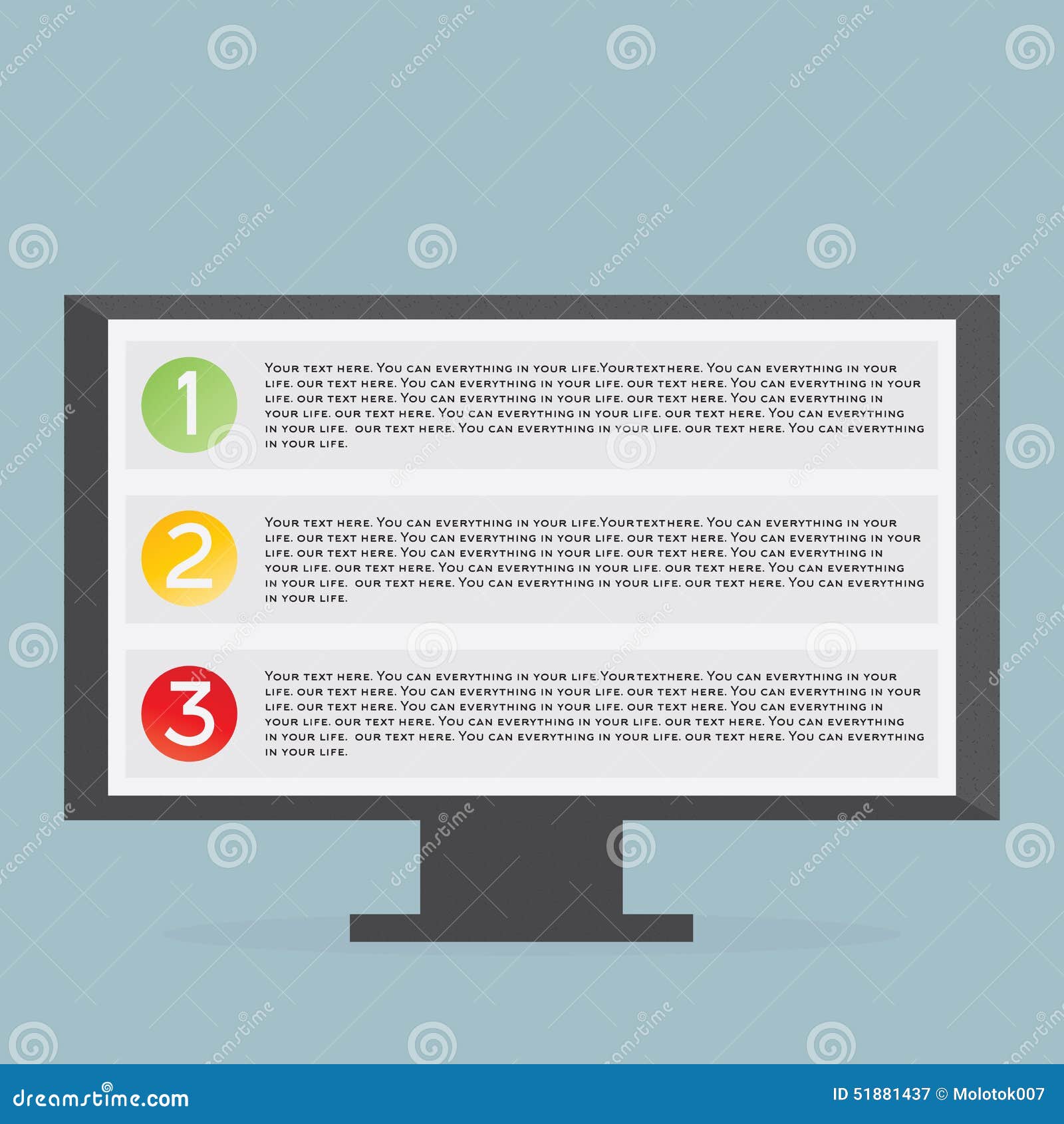 Monitor with list stock vector. Illustration of brand - 51881437