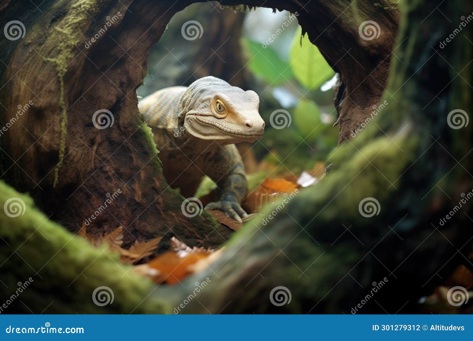 Monitor Lizard Approaching Tree Hole Entrance Stock Photo - Image of ...