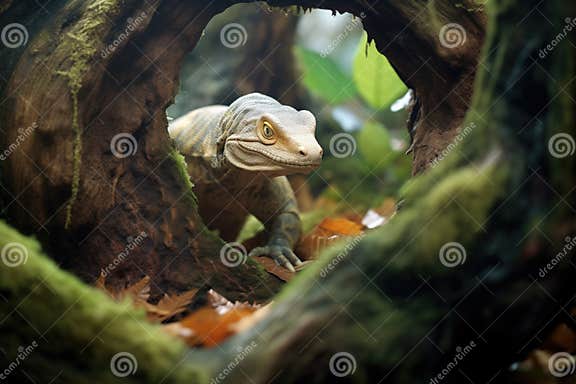 Monitor Lizard Approaching Tree Hole Entrance Stock Photo - Image of ...