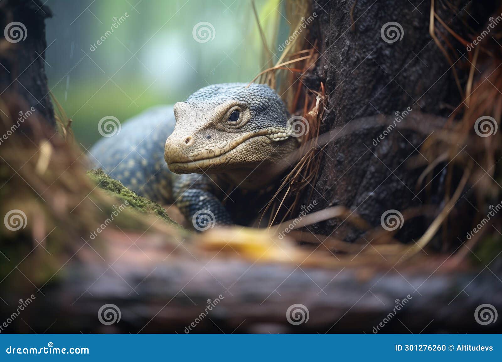 Monitor Lizard Stealthily Approaching a Nest Stock Photo - Image of ...