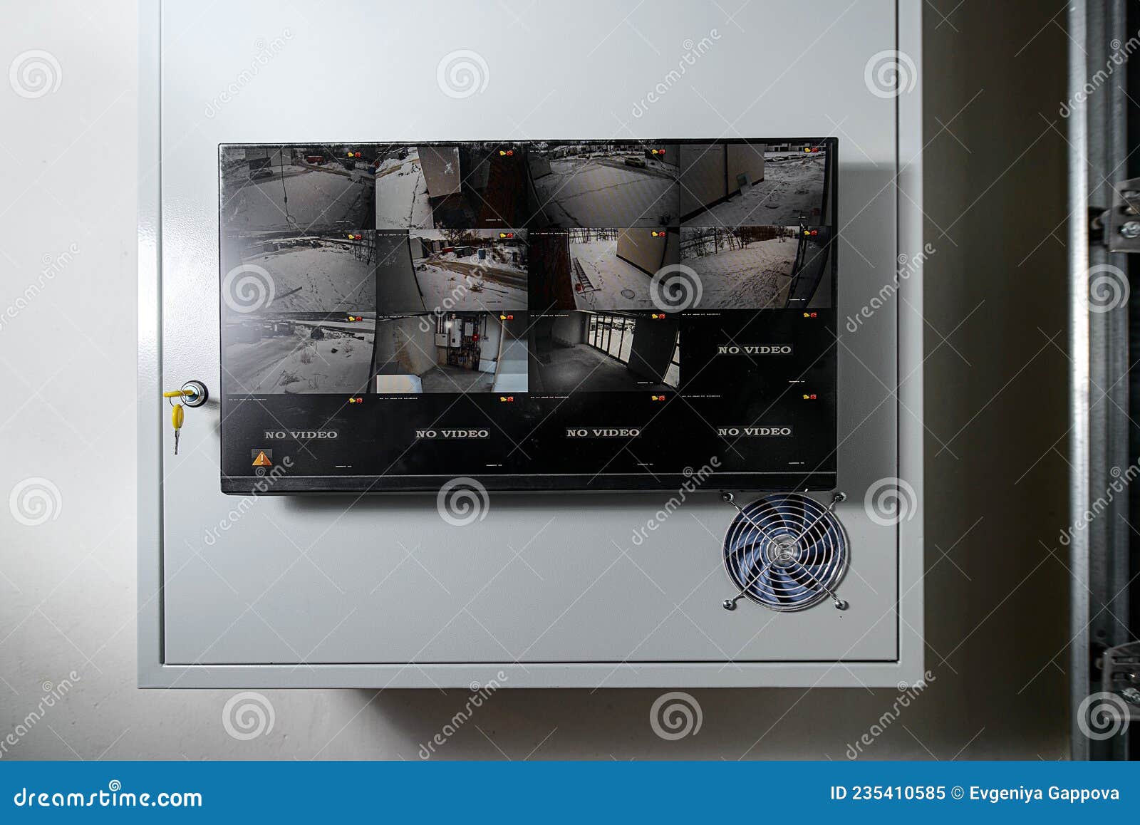 A Monitor Located in the Garage with an Image of All the Cameras ...