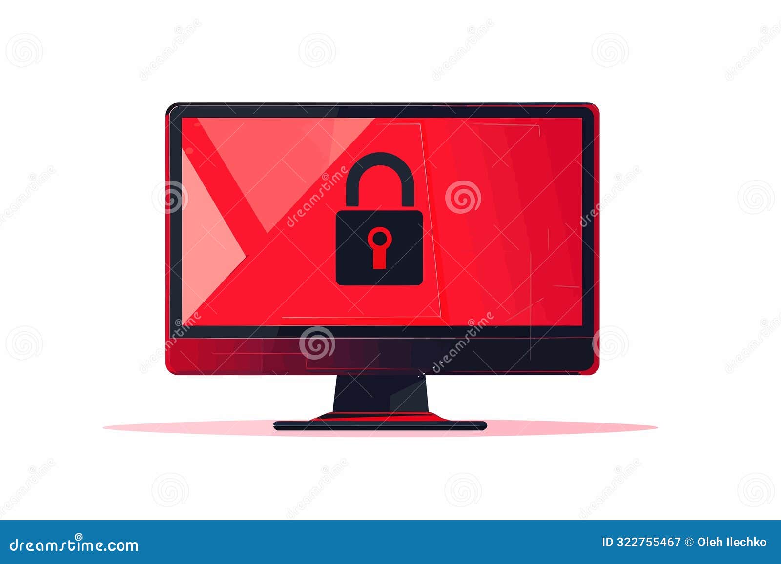 Monitor with Lock Symbol Isolated Vector Style Stock Vector ...