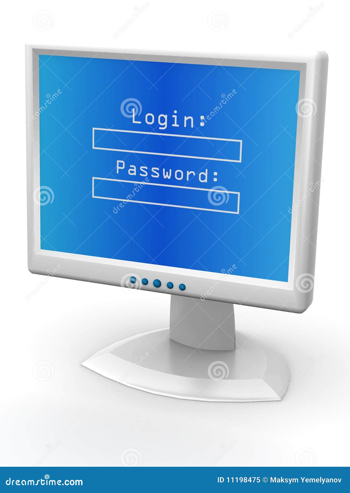 Monitor with Login and Password Stock Illustration - Illustration of ...