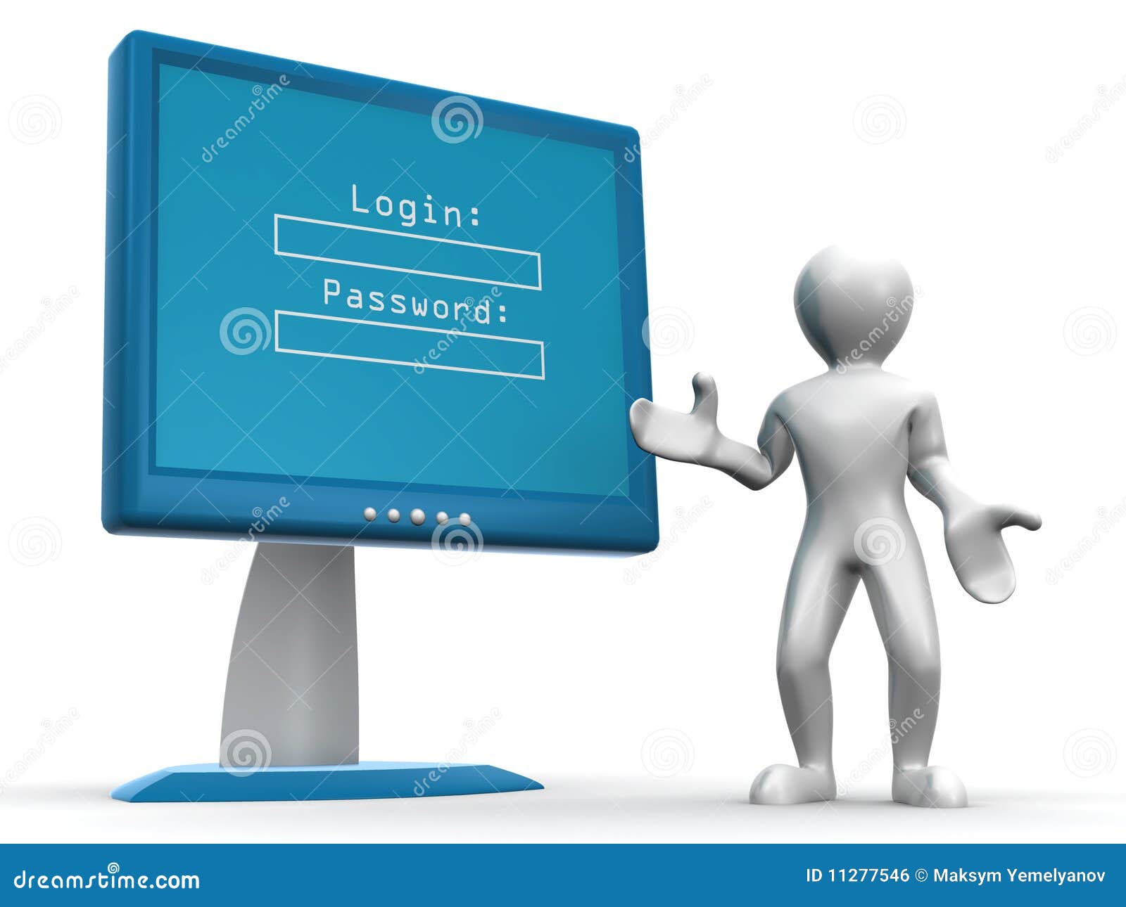 Monitor with Login and Password Stock Illustration - Illustration of ...