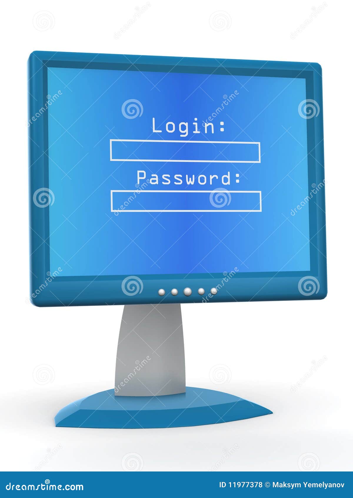 Monitor with Login and Password Stock Illustration - Illustration of ...