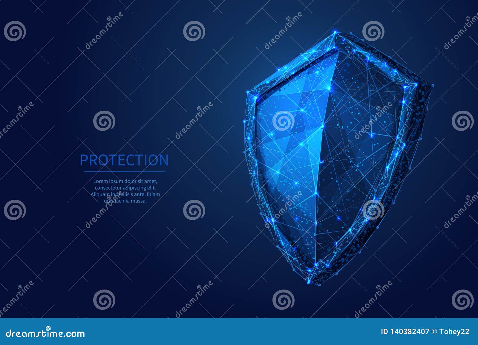 Shield Low poly blue stock vector. Illustration of safe - 140382407