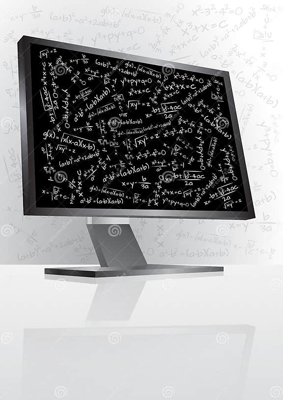 Monitor math formula stock vector. Illustration of office - 65438877