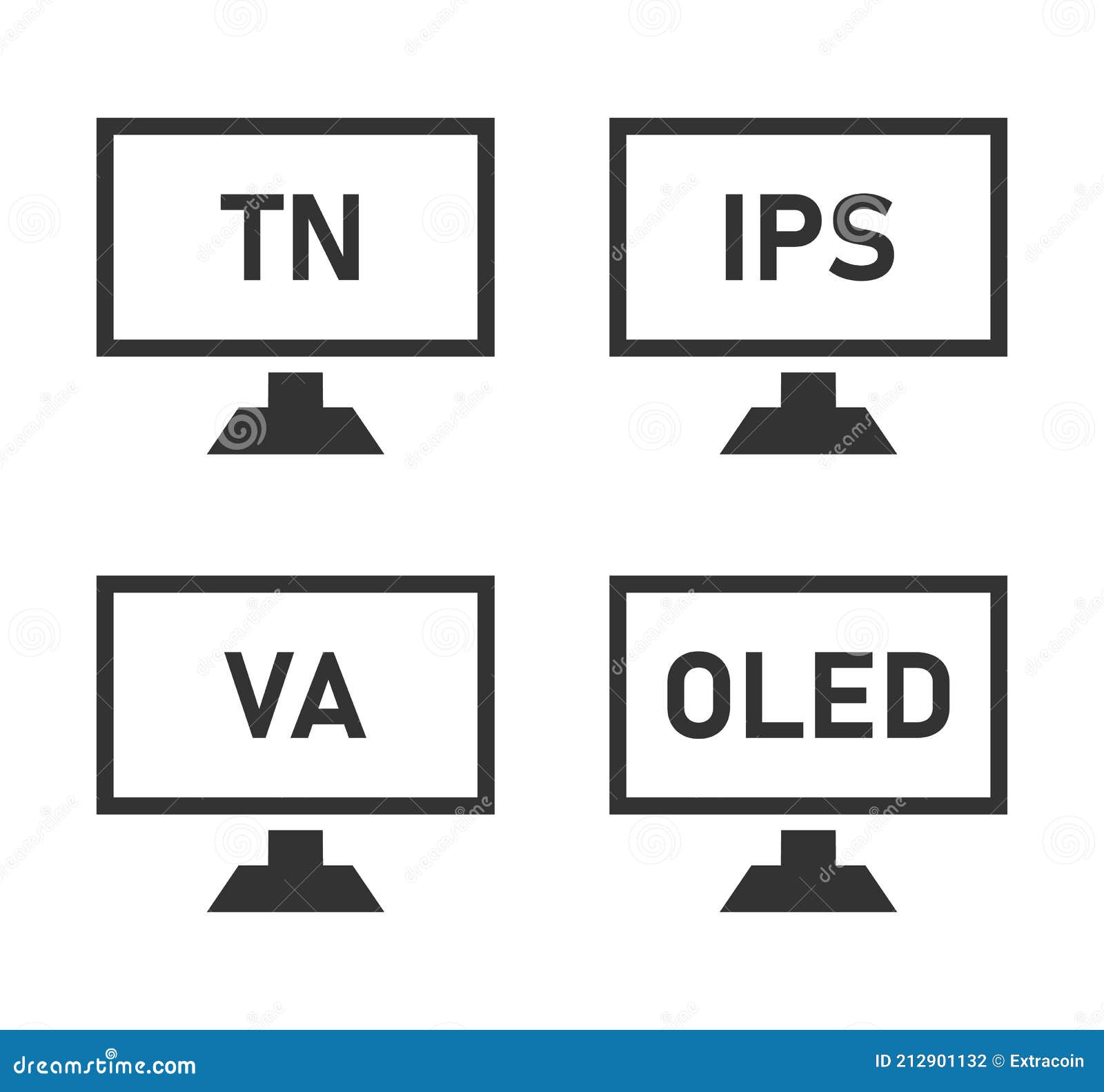 Monitor Matrix Icon Set, Types Of LCD Matrices - IPS, VA, TN, OLED ... Monitor Matrix Icon Set, Types Of LCD Matrices - IPS, VA, TN, OLED ...