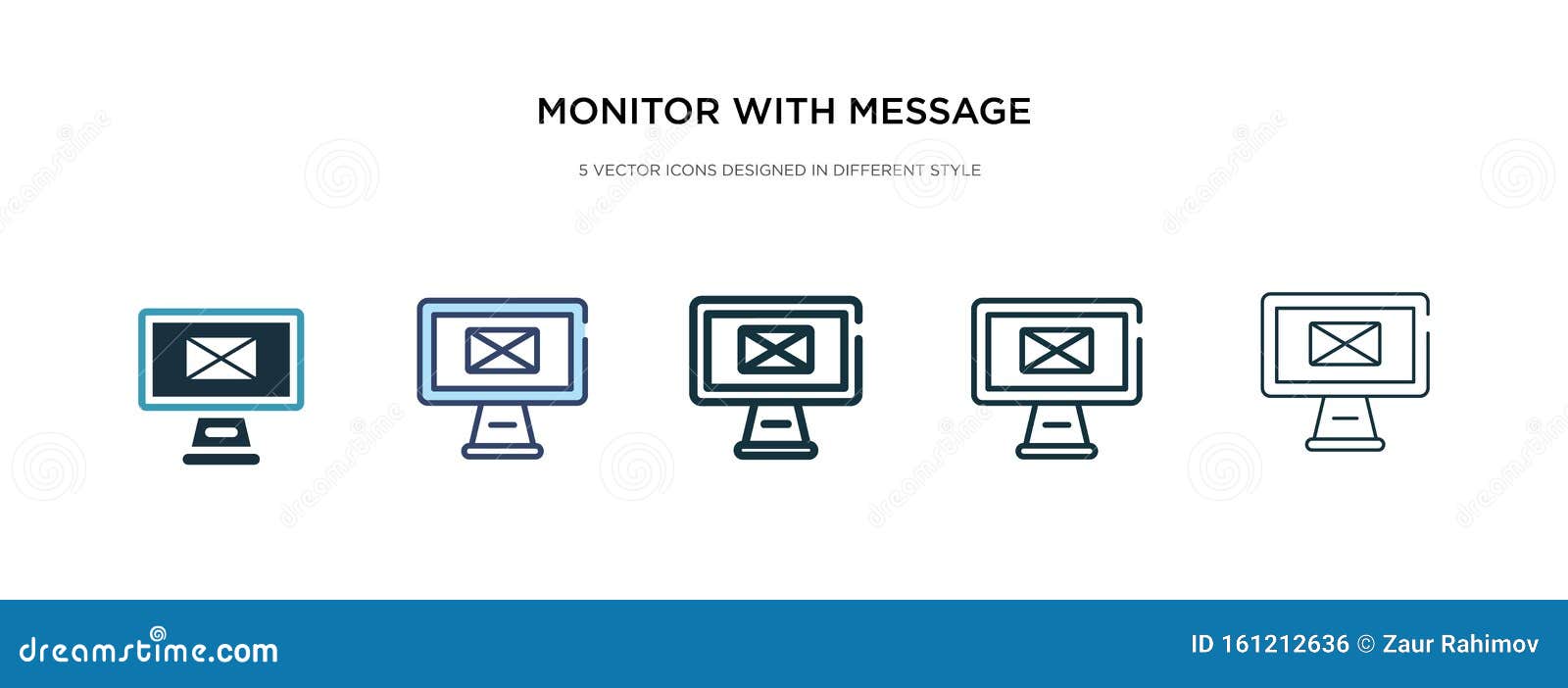 Monitor with Message Envelopes Going Out of the Screen Icon in ...