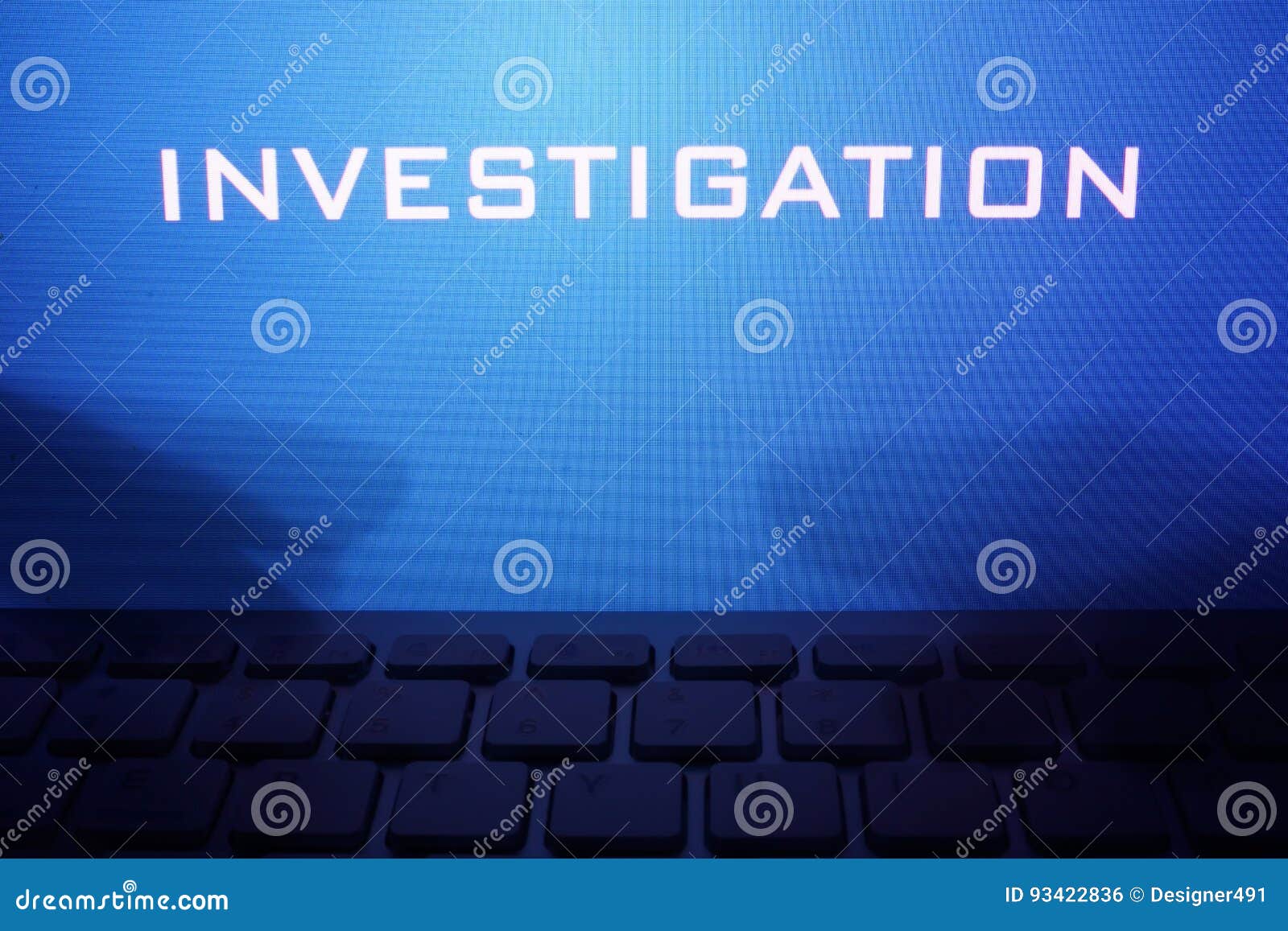 Monitor with Message Investigation. Stock Photo - Image of laptop ...