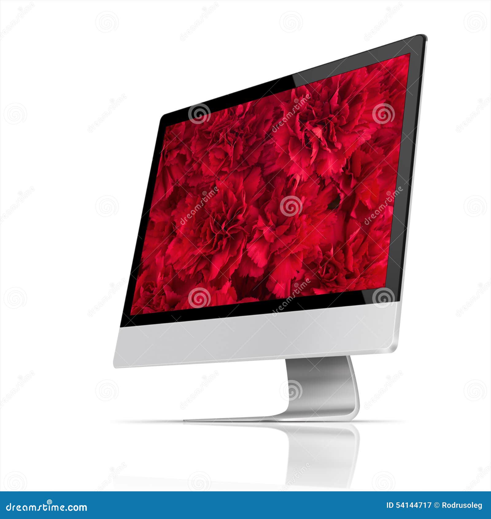 Monitor Moderno Del Computer Dello Schermo Piano Illustrazione di Stock ...