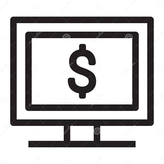 Monitor money stock vector. Illustration of elegance - 100202330