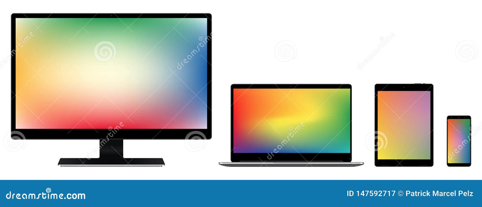 Monitor Notebook Tablet Smartphone Collection Stock Vector ...